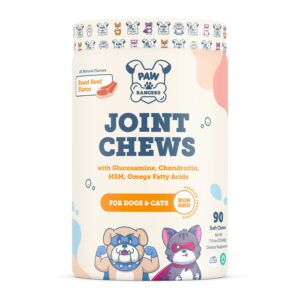 paw rangers joint chews for pets 90ct. - chondroitin, glucosamine for dogs and cats: cat and dog vitamins: hip and joint support supplement for dogs and cats - pet supplies:cat & dog joint supplement