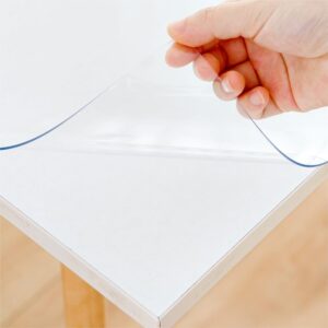 eisdroma 14 x 24 inch clear table cover protector, clear desk mat, clear table protector, 1.5mm thick plastic table cover, vinyl table protector, clear desk pad, desk mats on top of desks