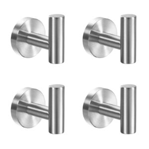 modket 4 pack brushed nickel bathroom rob hook towel hooks holder wall mount heavy duty wall mount hooks 304 stainless steel bathroom bedroom kitchen