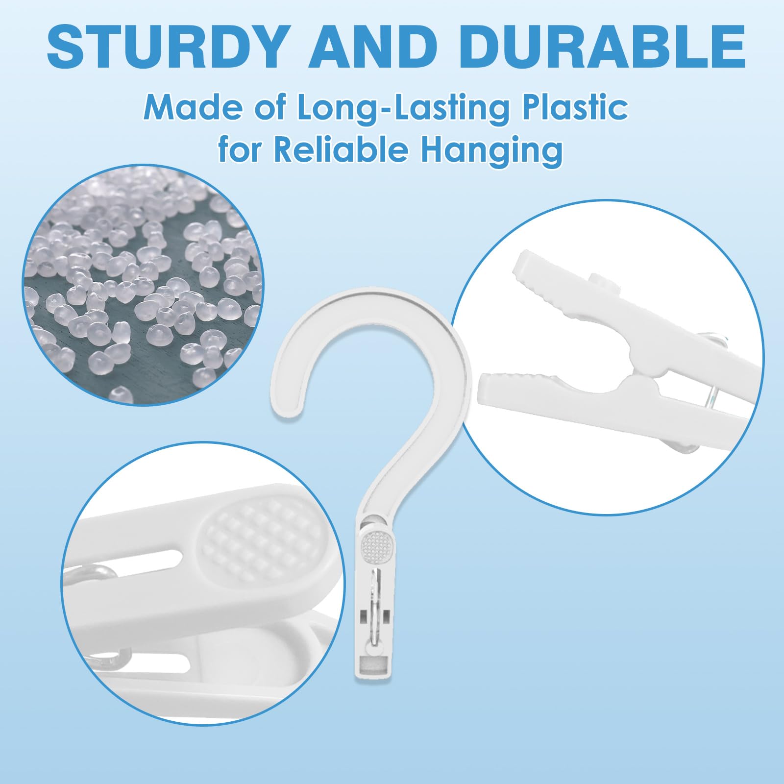 6Pcs Laundry Hooks Boot Hangers - Portable White Plastic Clothes Pins Hanger Clips for Drying Clothes - Versatile Hooks for Laundry, Boots, and More