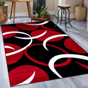 1062 Red 2'2x7'4 Black Area Rug Carpet Large New