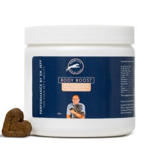 dr. jeff werber body boost multivitamin for dogs - heart shaped soft chews with essential omega fatty acids, vitamins and minerals of dogs - tasty beef flavor - 60 ct.