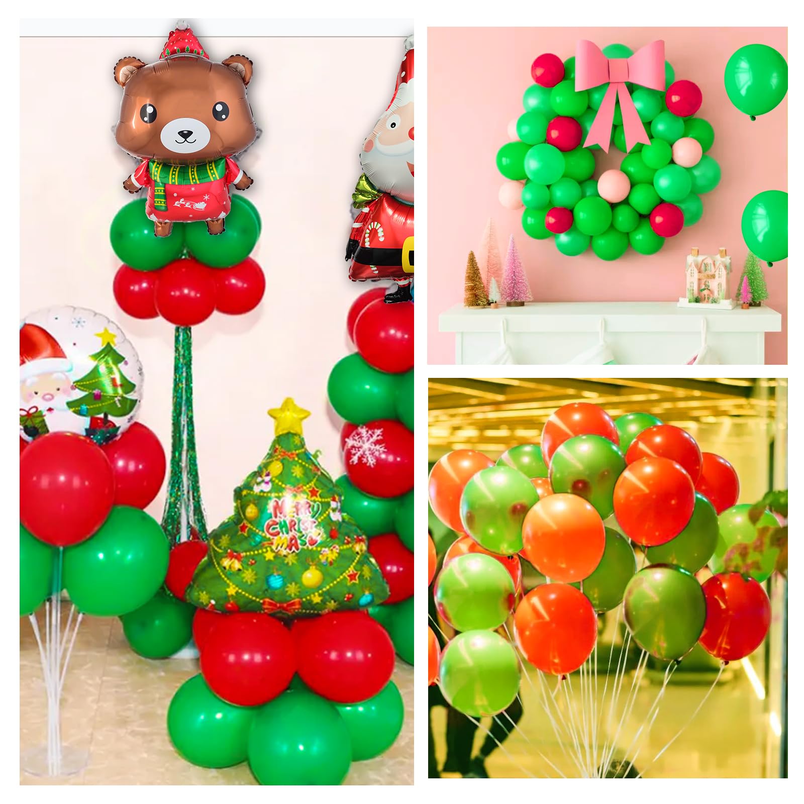 110Pcs Dark Green Balloons Latex Party Balloons 12 inch Round Helium Balloons for Dark Green Themed Christmas Green Balloon (with 2 Ribbons).