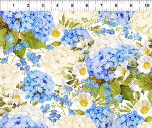 in the beginning periwinkle spring 3ps1 packed flowers print fabric