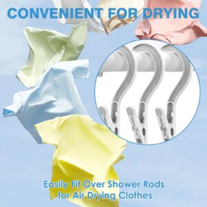 6Pcs Laundry Hooks Boot Hangers - Portable White Plastic Clothes Pins Hanger Clips for Drying Clothes - Versatile Hooks for Laundry, Boots, and More