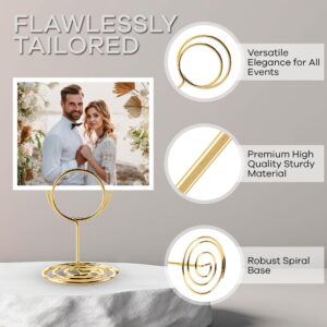 LittleLala 20Pack Mini Table Number Holders 1.97in/50mm | Available in 3 Sizes | Gold table number holders, Table Card Holders, Table Number Stands for Wire Picture Holder at Wedding Party Office