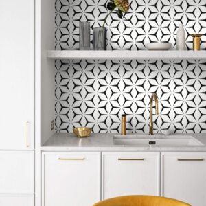 Heroad Wall Paper Peel and Stick Modern Black and White Wallpaper Peel and Stick Boho Geometric Contact Paper for Cabinets and Drawers Renter Friendly Self-Adhesive Removable Waterproof 17.7” x 118”