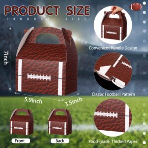 Aoriher 30 Pcs Football Party Favors Football Treat Boxes Theme Party Gift Box with Handles Party Decorations Gift Wrap Bags Cardboard Boxes Candy Snack Goody Bags Basketball Football Party Supplies