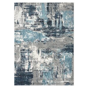 LUXE WEAVERS Abstract Distressed Blue 8x10 Area Rug