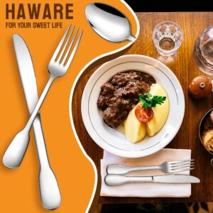 HaWare 18/10 Stainless Steel Flatware, 40-Piece Silverware Set for 8, Premium Cutlery Set for Home Restaurant, Include Knife Fork Spoon, Ergonomic Design Eating Utensils Tableware, Dishwasher Safe