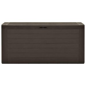 TIFITGO Asomie Patio Storage Box Brown 45.7"x17.3"x21.7" Indoor stockage bin home chest house tank Outdoor Furniture Outdoor Storage Boxes US Stock Fast Shipment Black