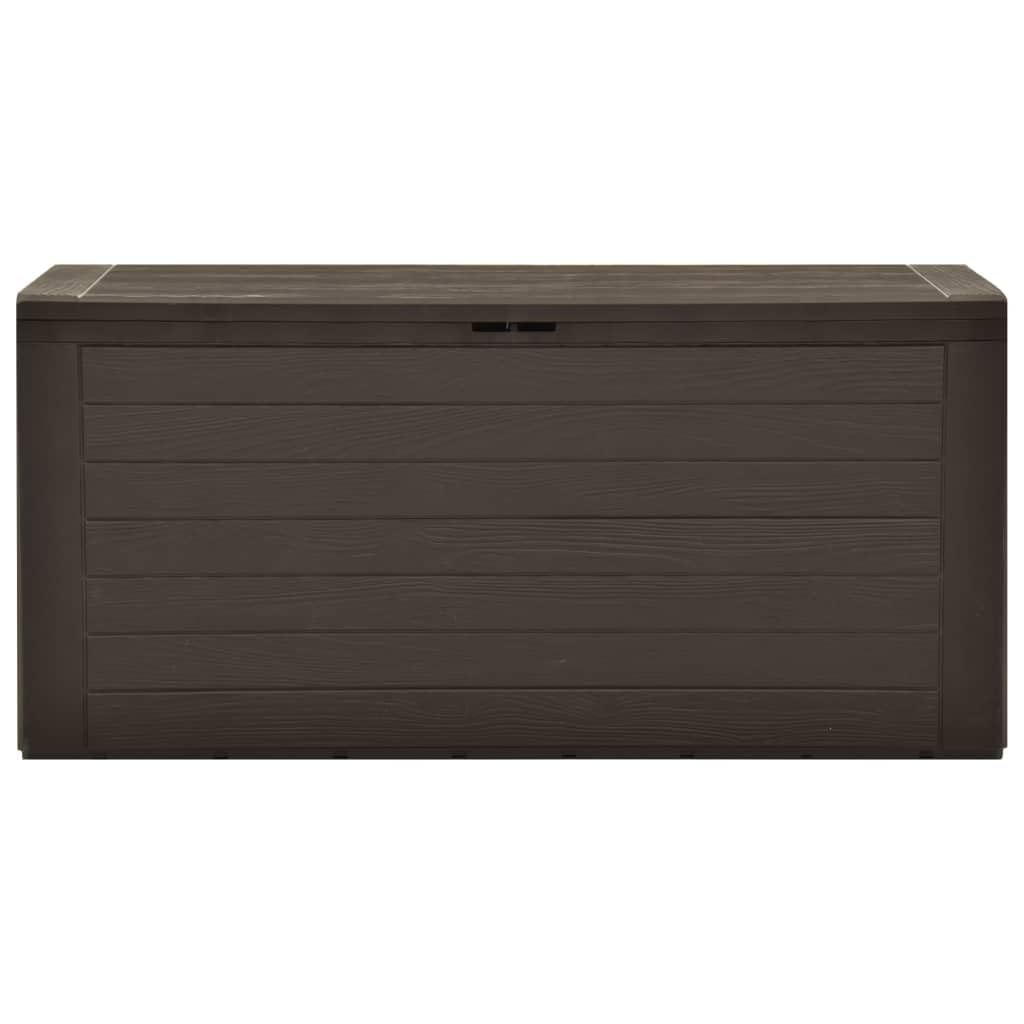 TIFITGO Asomie Patio Storage Box Brown 45.7"x17.3"x21.7" Indoor stockage bin home chest house tank Outdoor Furniture Outdoor Storage Boxes US Stock Fast Shipment Black