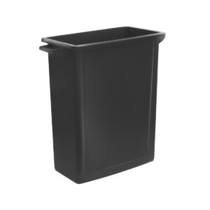 sunsierra 16 gallon slim rectangular trash can, recycle bin, plastic trash can, garbage can, commercial trash can, indoor trash can, perfect for kitchen, restaurant, office - black