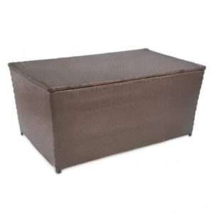 TIFITGO Asomie Patio Storage Box Brown 47.2"x19.7"x23.6" Poly Rattan Indoor stockage bin home chest house tank Outdoor Furniture Outdoor Storage Boxes US Stock Fast Shipment Brown