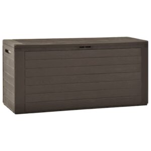 TIFITGO Asomie Patio Storage Box Brown 45.7"x17.3"x21.7" Indoor stockage bin home chest house tank Outdoor Furniture Outdoor Storage Boxes US Stock Fast Shipment Black