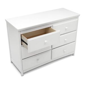 Delta Children Emerson 6 Drawer Dresser with Interlocking Drawers - Greenguard Gold Certified, Bianca White