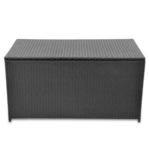 tifitgo asomie patio storage box black 47.2"x19.7"x23.6" poly rattan indoor stockage bin home chest house tank outdoor furniture outdoor storage boxes us stock fast shipment gray