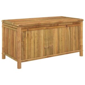 TIFITGO Asomie Patio Storage Box 43.3"x20.5"x21.7" Bamboo Indoor stockage bin home chest house tank Outdoor Furniture Outdoor Storage Boxes US Stock Fast Shipment White