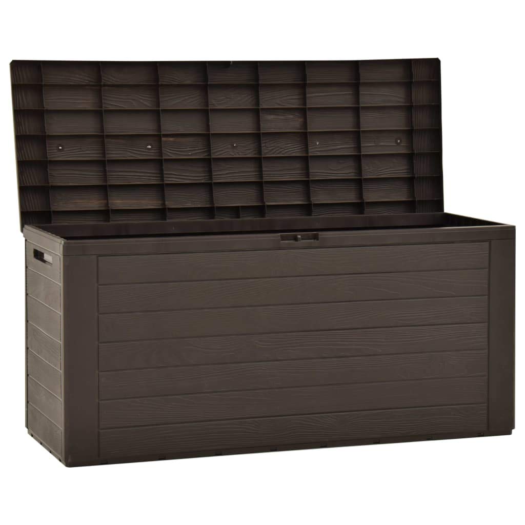 TIFITGO Asomie Patio Storage Box Brown 45.7"x17.3"x21.7" Indoor stockage bin home chest house tank Outdoor Furniture Outdoor Storage Boxes US Stock Fast Shipment Black