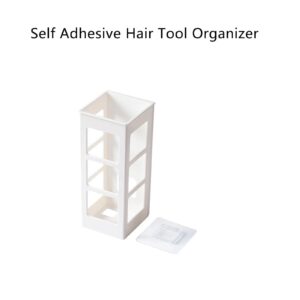 Typutomi 3 PCS Hair Tool Organizer Wall Mounted, Self Adhesive Bathroom Organizer Hair Appliance Holder Styling Holder for Flat Irons, Curling Irons, Curling Wand,Combs(White)