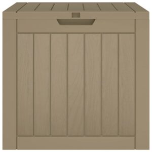 TIFITGO Asomie Patio Storage Box Light Brown 21.9"x16.9"x20.9" Polypropylene Indoor stockage bin home chest house tank Outdoor Furniture Outdoor Storage Boxes US Stock Fast Shipment Black