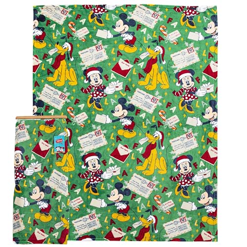 Northwest Mickey Mouse Silk Touch Throw Blanket, 50" x 70", Dear Santa