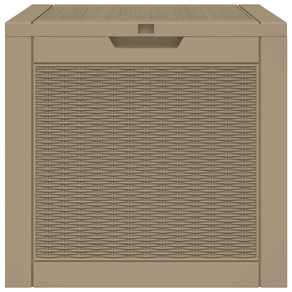 TIFITGO Asomie Patio Storage Box Light Brown 21.9"x16.9"x20.9" Polypropylene Indoor stockage bin home chest house tank Outdoor Furniture Outdoor Storage Boxes US Stock Fast Shipment White