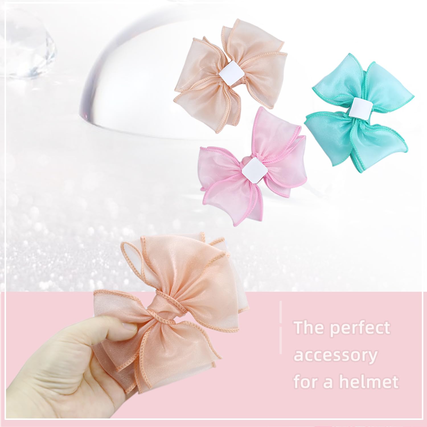 3 Pack Bows for Cranial Helmet Bow Patch Cranial Band Bow Plagiocephaly Helmets Bow