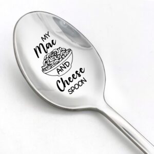 mac and cheese spoon engraved stainless steel spoon - funny spoon gifts for women, men, and kid great birthday, valentine's, and christmas gift