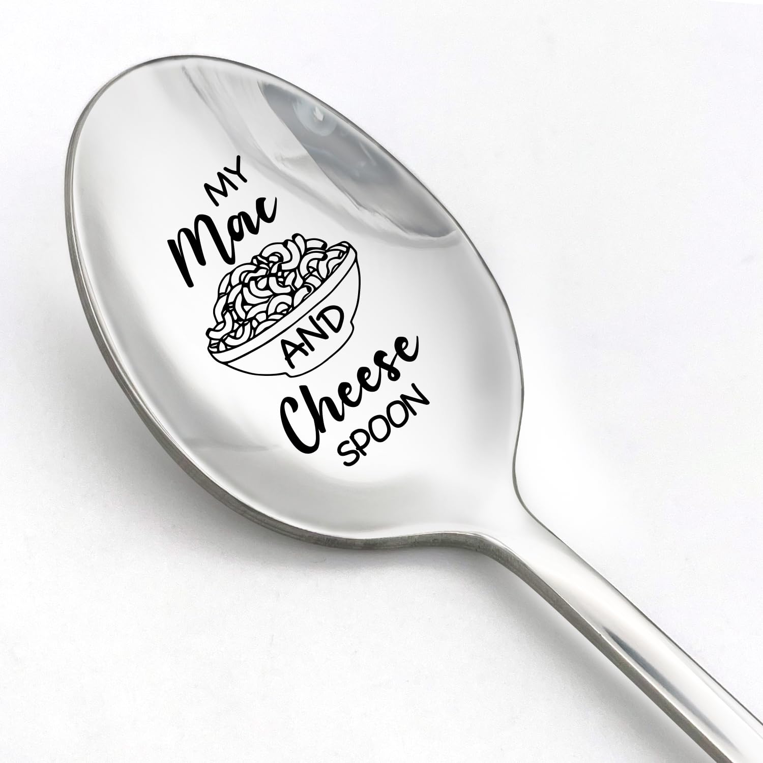 Mac and Cheese Spoon Engraved Stainless Steel Spoon - Funny Spoon Gifts for Women, Men, and Kid Great Birthday, Valentine's, and Christmas Gift