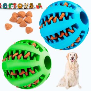 Jertoys Juguetes, Pelota para Perros Indestructible. Bola masticable resistente a las mordeduras con comedero en sus ranuras Ideal para la limpieza de dientes y entretemiento de sus mascotas (Blue)