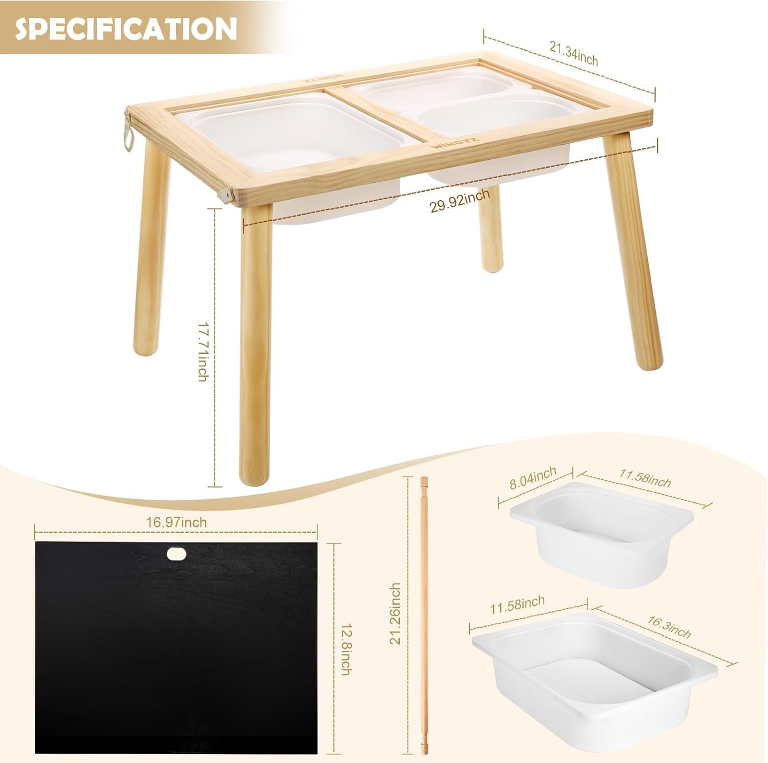 wingyz Kids Table for Play Study Dining Toys Storage, Sensory Tables for Toddler, Activity Table with Storage Bins Birthday Gifts for Boys and Girls