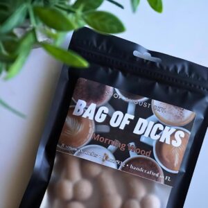 Bag of Dicks Soy Wax Melts - Morning Wood - Irish Coffee Cream Scented - Strong Throw - Gag Gifts - Shop August Sky