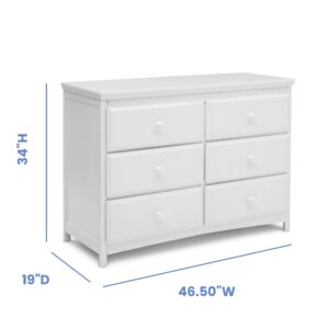 Delta Children Emerson 6 Drawer Dresser with Interlocking Drawers - Greenguard Gold Certified, Bianca White