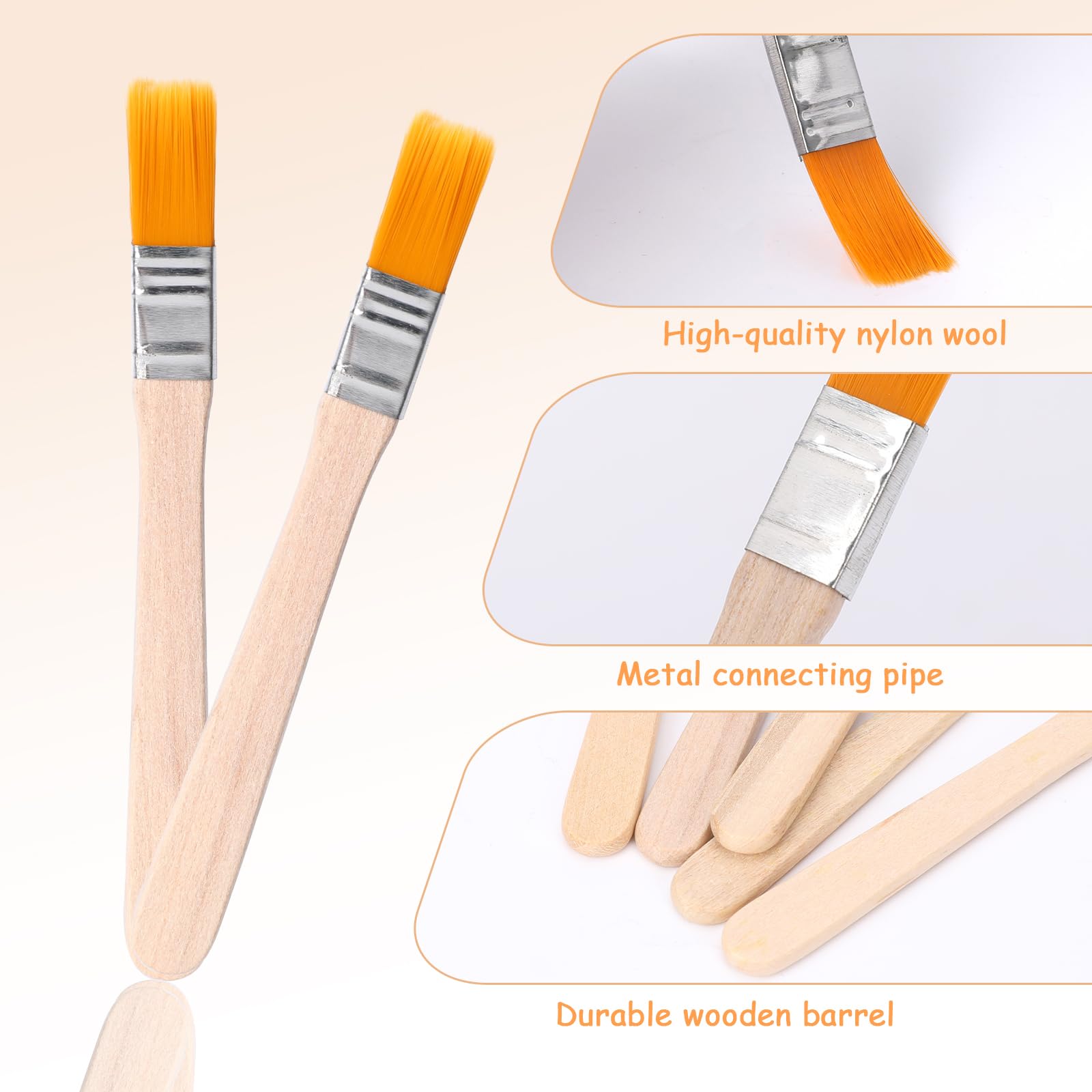 12 Pcs Paint Brush 5 Inch Trim Painting Tool Soft Bristle with Wood Handle Small Paint Brushes for Walls, Touch Up, Cabinets, Fences, Edge Painting Tool