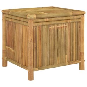 TIFITGO Asomie Patio Storage Box 23.6"x20.5"x21.7" Bamboo Indoor stockage bin home chest house tank Outdoor Furniture Outdoor Storage Boxes US Stock Fast Shipment Black