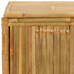 TIFITGO Asomie Patio Storage Box 23.6"x20.5"x21.7" Bamboo Indoor stockage bin home chest house tank Outdoor Furniture Outdoor Storage Boxes US Stock Fast Shipment Black