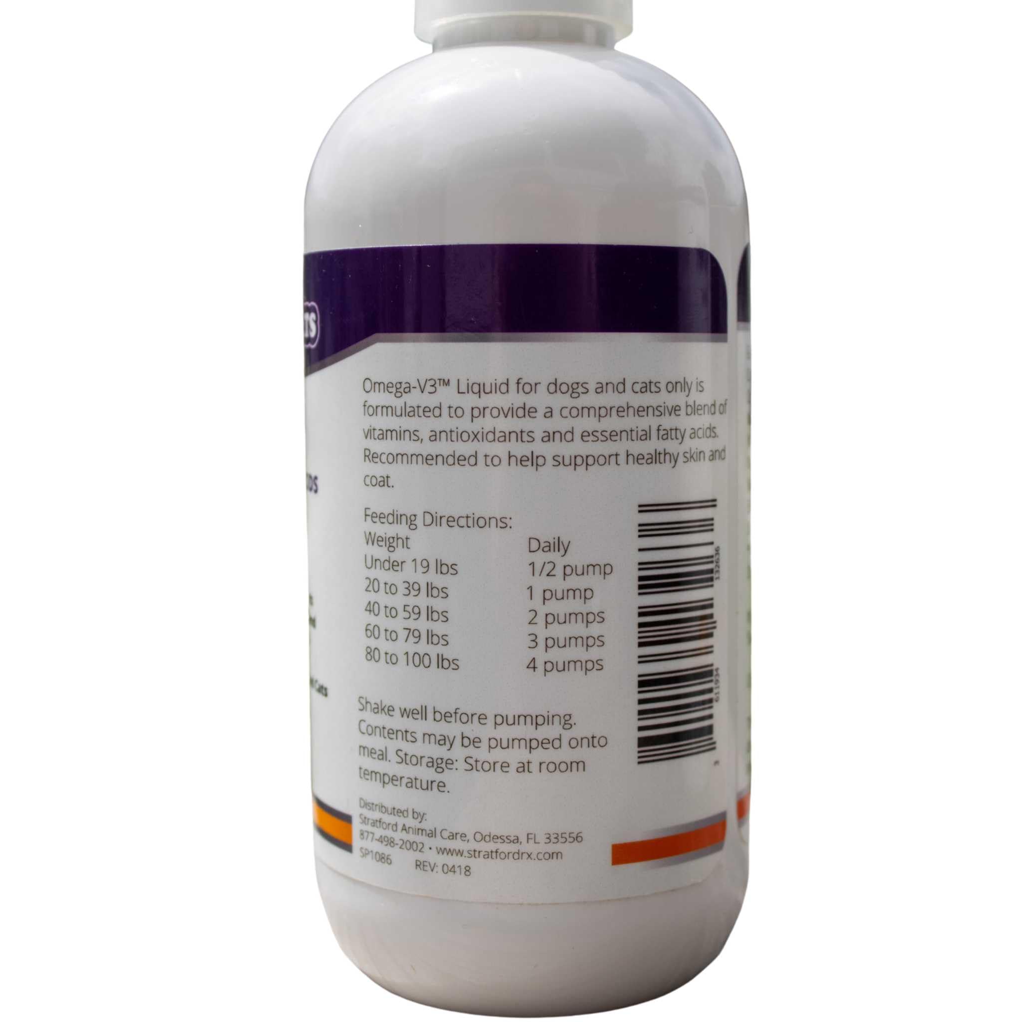 Piccardmeds4pets Derma-3 Liquid Omega-3 Fatty Acids with Pump, Contains Fish Oil and Antioxidant Vitamin, Support Healthy Skin and Coat for Dogs/Cats, 8 oz.