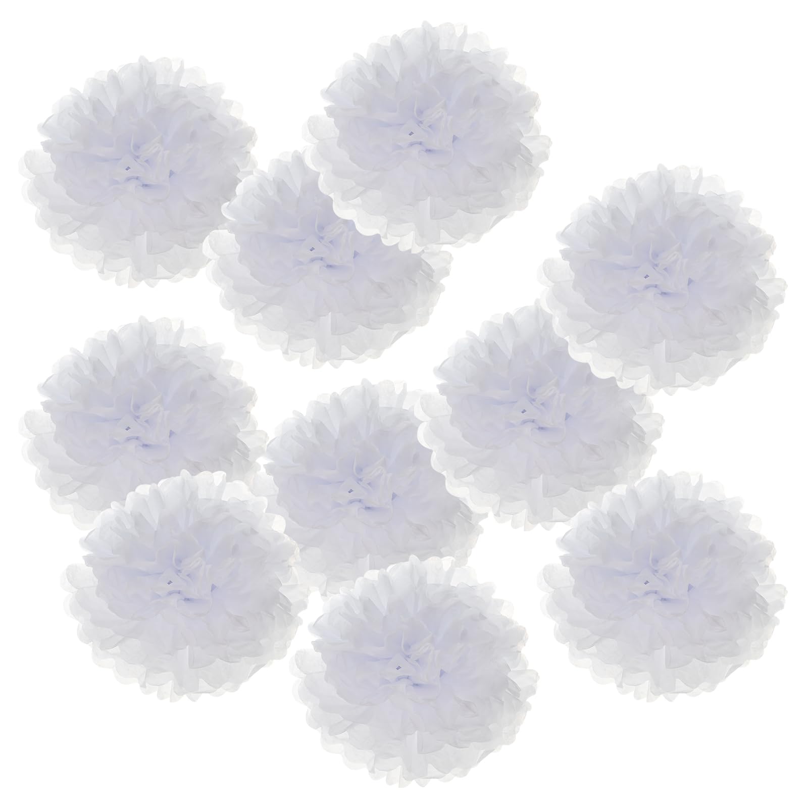 PATIKIL 4" Tissue Pom Poms Flowers, 10 Pack Paper Flower Ball for Wedding Bridal Shower Birthday Bachelorette Party Backdrop Decoration, White