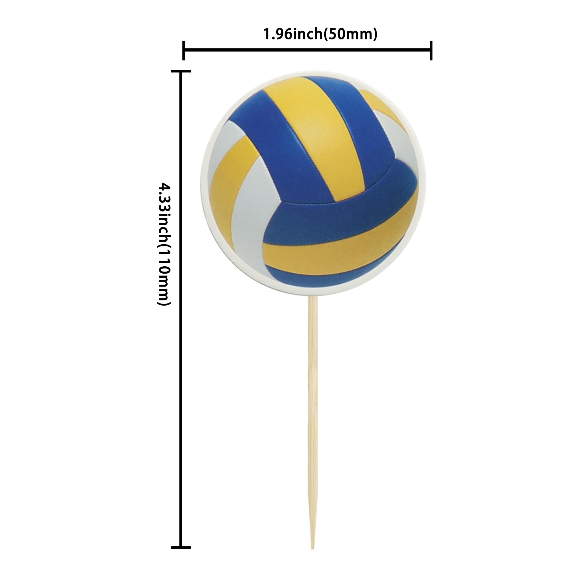 Gyufise 36Pcs Volleyball Cupcake Toppers Volleyball Game Player Sports Ball Cupcake Picks for Volleyball Theme Baby Shower Kids Birthday Party Cake Decorations Supplies