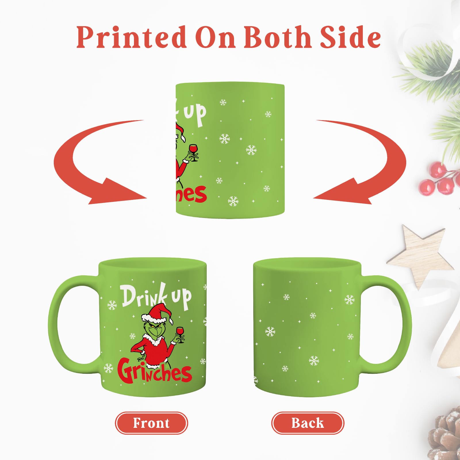 Arsemica Funny Christmas Mug, Novelty Christmas Coffee Mug, 11oz Ceramic Holiday Drinking Cup, Christmas Party Cups for Table Decorations, Xmas White Elephant Gifts for Women Men Coworkers