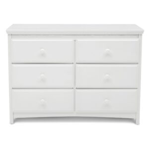 Delta Children Emerson 6 Drawer Dresser with Interlocking Drawers - Greenguard Gold Certified, Bianca White