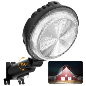 toberich led barn light, 150w 20000lm yard area lights dusk to dawn outdoor lighting with photocell 6500k adjustable angle daylight ip66 waterproof street lights for security/farmhouse/garage