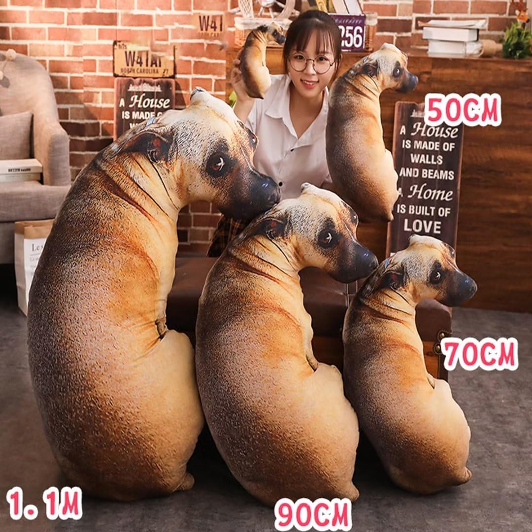 Dog Pillow 3D Simulation Dog Shaped Pillow,19.7" Funny Shiba Inu Plush Pillow Dog Stuffed Animal Pillow Chair Cushion for Hoom Decor (A)