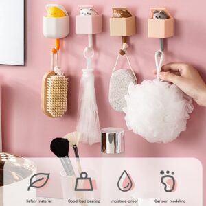 Cute Animal Wall Hooks for Hanging-1PC Creative Pet Hooks for Coat, Scarf, Hat, Towel, Key, Bag, Utility Animal Hook for Wall Hanging Decorations (01_Pink)