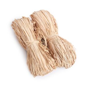 gzxunfa 100g natural raffia paper ribbon, raffia ribbon perfect for crafts weaving, florist bouquets decoration, christmas, gift wrapping, gift box filler, craft diy (2 x 50g)