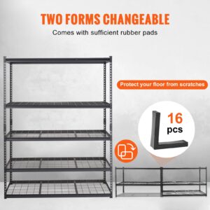 VEVOR Storage Shelving Unit, 5-Tier Adjustable Storage Shelves, 60" L x 24" W x 78" H Heavy Duty Garage Storage Shelves, Metal Shelves for Kitchen Pantry Basement Bathroom Laundry