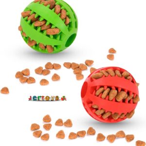 Jertoys Juguetes, Pelota para Perros Indestructible. Bola masticable resistente a las mordeduras con comedero en sus ranuras Ideal para la limpieza de dientes y entretemiento de sus mascotas (Blue)