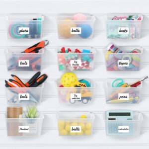 mifoci 12 pcs storage bins for pvc slatwall plastic storage bin with stickers pens slatwall accessories for organizing hardware craft storage tool organizer garage storage craft room tool shed (clear)