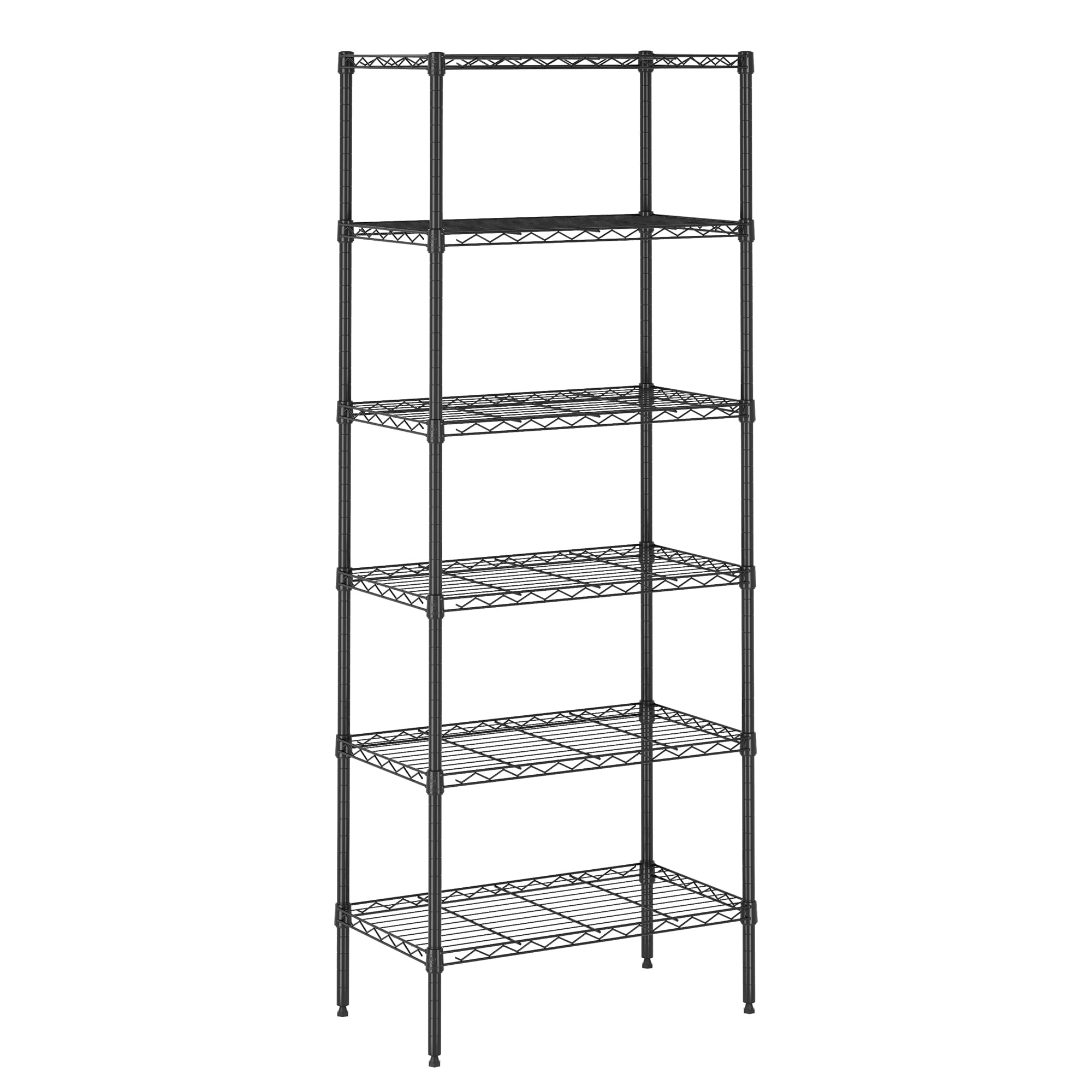 Furinno Wayar Metal Storage Shelf Rack, 6-Tier, 23 x 13 x 59, Black